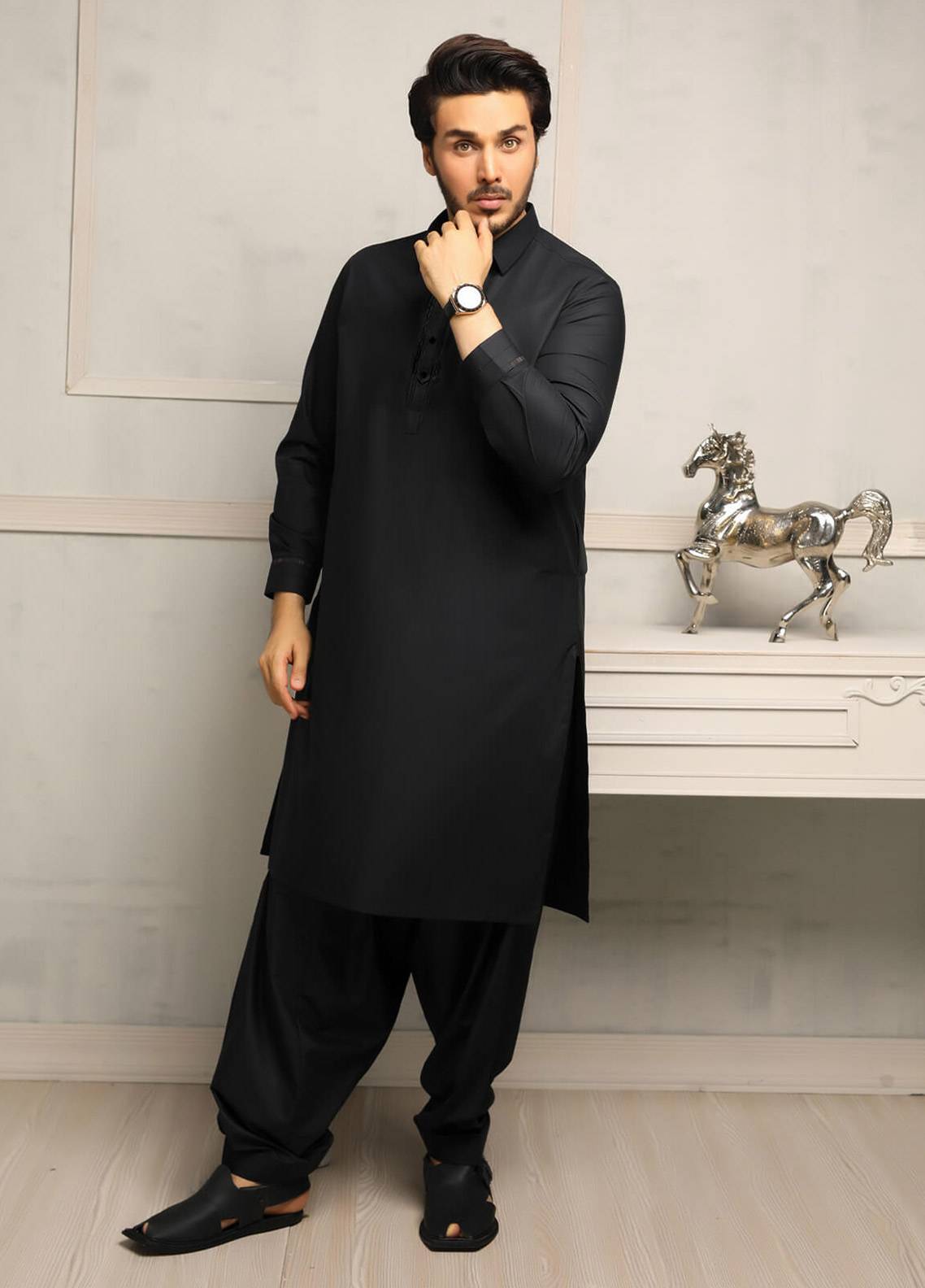 NoirNavy™ Premium Wash n Wear - Sheikh Gulzar Fabrics